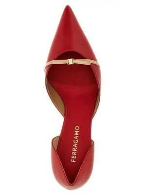 FERRAGAMO Gyoia Leather Pumps With Bow Detailing