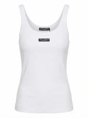 Dolce & Gabbana Ribbed Cotton Tank Top - Multicolor