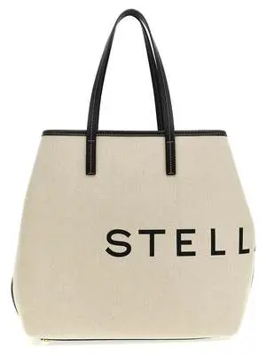 Stella McCartney Stella McCartney Logo Canvas Shopper Bag Cream