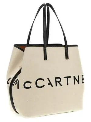 Stella McCartney Logo Canvas Shopper Bag - Cream
