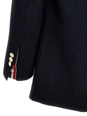 Thom Browne Single-breasted Seersucker Blazer - Blue