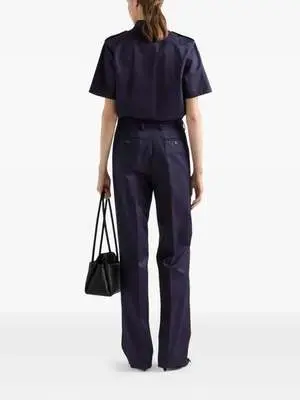 Prada Cotton Wide Leg Pants - Multicolor