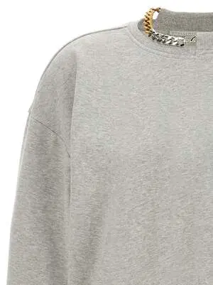 Stella McCartney Chain Detail Cotton Sweatshirt - Gray