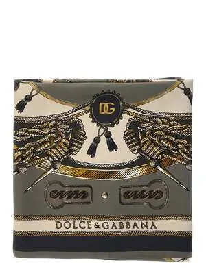 Dolce & Gabbana Printed Scarf For In Silk For - Gray