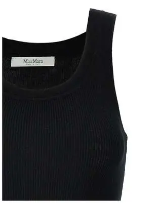 Max Mara Eliadi Ribbed Wool Top - Black