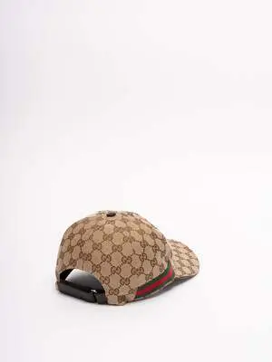 Gucci Gg Canvas Baseball Hat With Web Detail - Multicolor