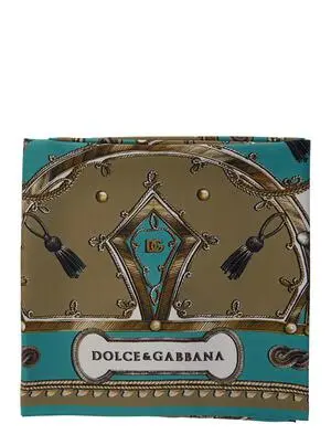 Dolce & Gabbana Silk Scarf With All-over Print And Logo Lettering On The Front For - Multicolor