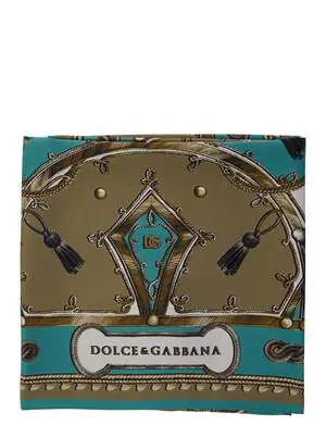 Dolce & Gabbana Silk Scarf With All-over Print And Logo Lettering On The Front For - Multicolor