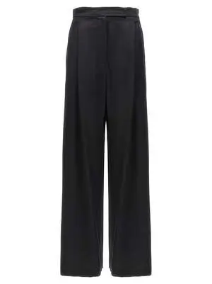 Max Mara Fiesta Wide Leg Silk Pants - Black