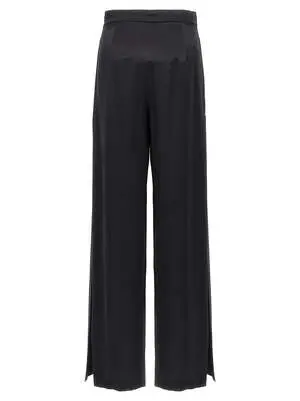 Max Mara Fiesta Wide Leg Silk Pants - Black
