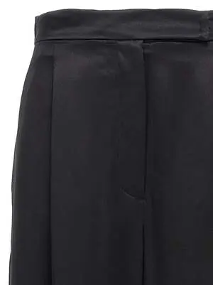 Max Mara Fiesta Wide Leg Silk Pants - Black