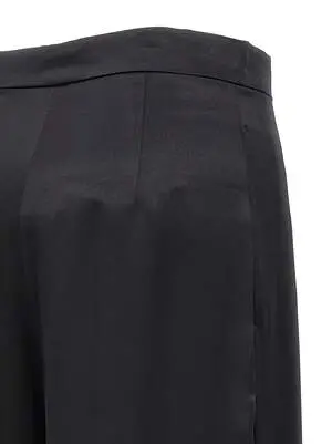 Max Mara Fiesta Wide Leg Silk Pants - Black