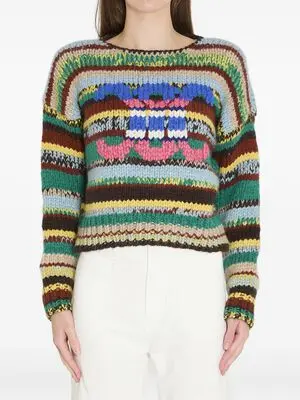 Celine Striped Wool Crewneck Sweater - Multicolor