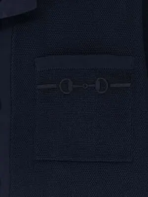 Gucci Viscose Blend Polo Shirt With Front Horsebit Embroidery