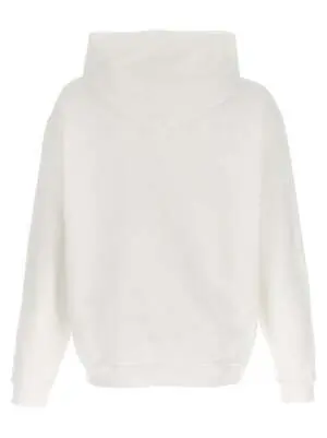 MAISON MARGIELA Logo Embroidered Cotton Hoodie - White