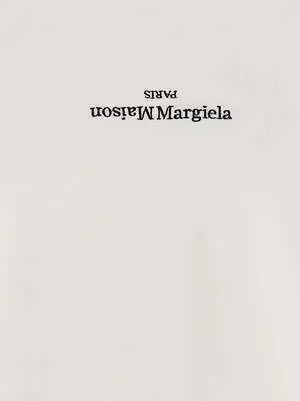 MAISON MARGIELA Logo Embroidered Cotton Hoodie - White