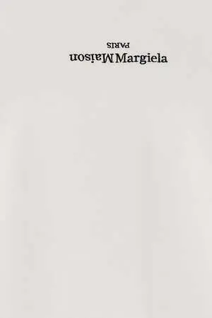 MAISON MARGIELA Logo Embroidered Cotton Hoodie - White