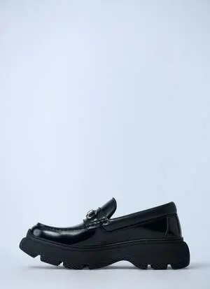 Gucci Leather Platform Loafers With Horsebit Detail