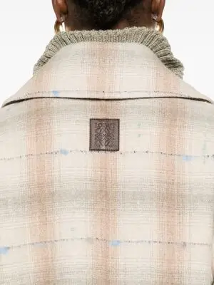 Loewe Wool And Cashmere Double-breasted Coat With Check Pattern