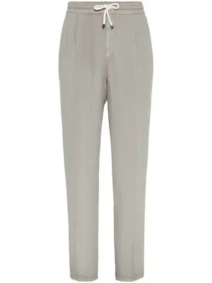 Brunello Cucinelli Linen And Cotton Blend Trousers - Multicolor