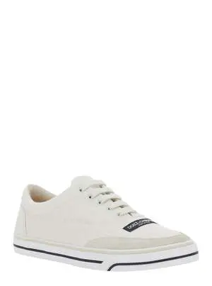 Dolce & Gabbana Canvas Low Top Sneakers With Logo Patch