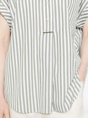 Brunello Cucinelli Striped Cotton And Silk Shirt
