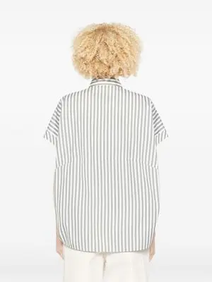 Brunello Cucinelli Striped Cotton And Silk Shirt