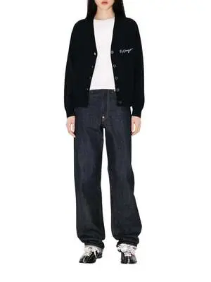 Kenzo Wild Tiger Embroidered Wool & Cotton Cardigan