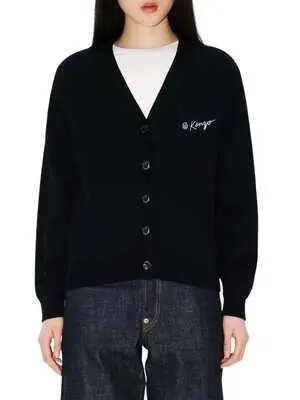 Kenzo Wild Tiger Embroidered Wool & Cotton Cardigan