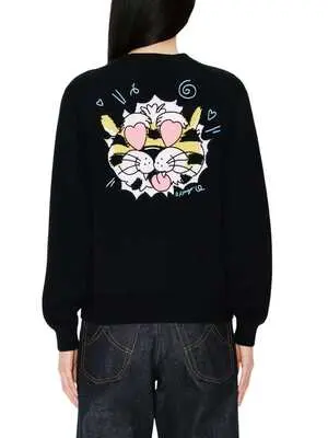 Kenzo Wild Tiger Embroidered Wool & Cotton Cardigan