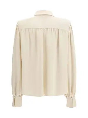Valentino Garavani Cady Couture Shirt With Pleated Detailing And Padded Shoulders