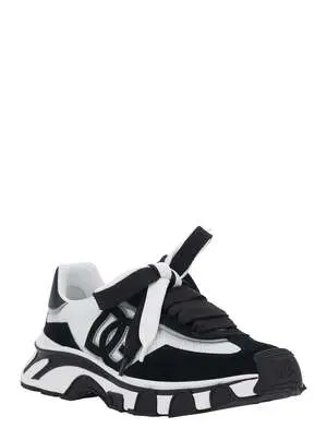 Dolce & Gabbana Dg Countryroad' Leather Sneakers With Contrasting Details - Black