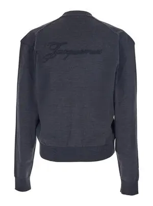 Jacquemus Cotton V-neck Cardigan With Back Logo