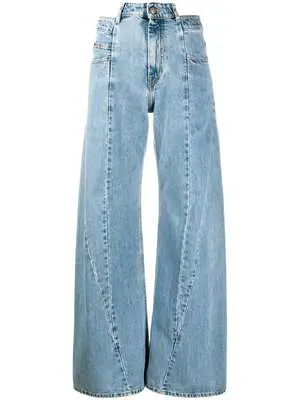 MAISON MARGIELA Décortiqué Wide Leg Jeans - Blue