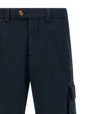 Brunello Cucinelli Garment-dyed Twisted Cotton Gabardine Cargo Bermuda Shorts - Blue