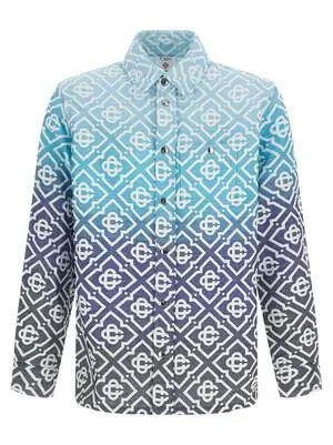 Casablanca Shacket 'monogram Gradient Jacquard - Blue
