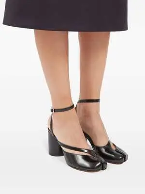 MAISON MARGIELA Calfskin Tabi Pumps With 80mm Sculpted Heel And Ankle Strap