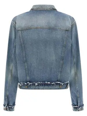 MAISON MARGIELA Denim Jacket With Contrast Stitching And Frayed Hems