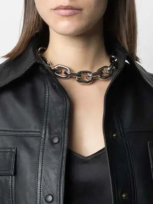Rabanne Chain Necklace With T-bar Closure - Silver