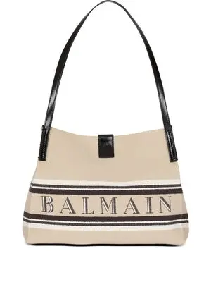 Balmain Small Canvas And Leather Tote - Multicolor