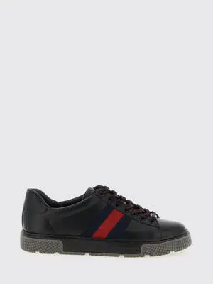 Gucci Web" Stripe Leather Sneakers