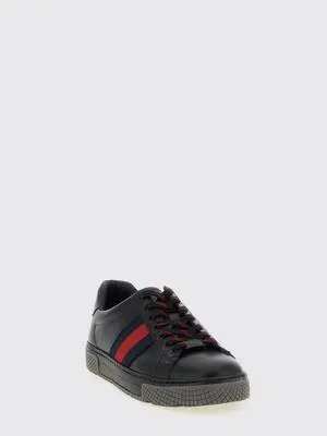 Gucci Web" Stripe Leather Sneakers