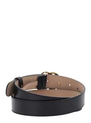 Gucci Gg Running Belt With Gg Plate Closure In Leather - Black