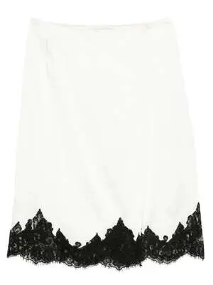 Stella McCartney Stella McCartney Midi Skirt With Lace Trim Multicolor