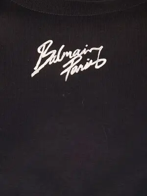 Balmain Logo Cotton Cropped T-shirt - Multicolor