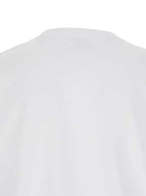 Saint Laurent Crew Neck T-shirt With Embroidered Logo On The Back In Cotton For - White