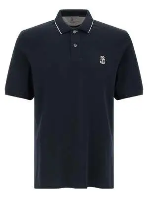 Brunello Cucinelli Stretch Jersey Polo Shirt - Blue