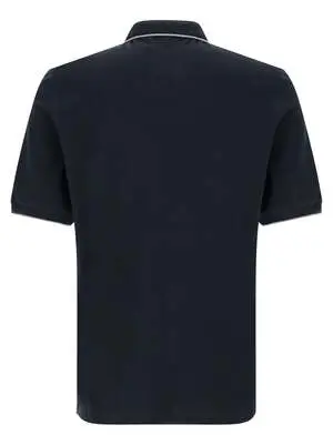 Brunello Cucinelli Stretch Jersey Polo Shirt - Blue