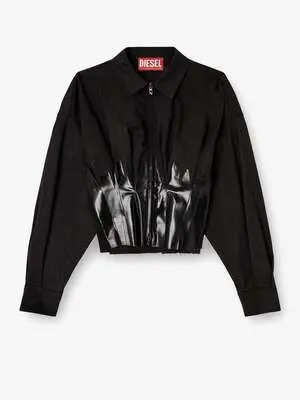DIESEL® Virgin Wool Blend Jacket With Pleated Details