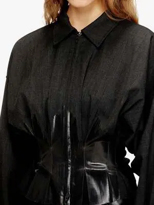 DIESEL® Virgin Wool Blend Jacket With Pleated Details